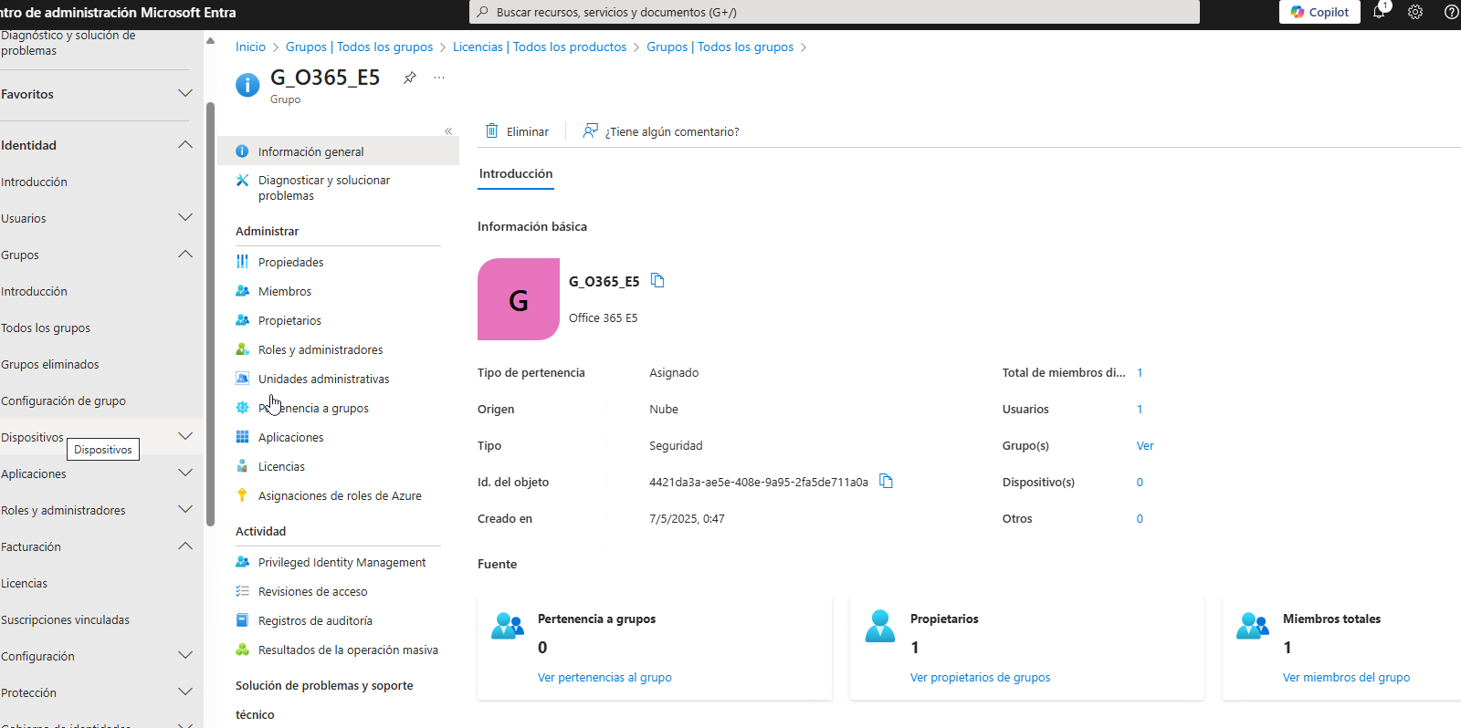 Asignación de licencias a usuarios por pertenencia a grupos mediante el Centro de administración ...